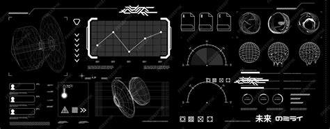 Premium Vector Futuristic Shape Element Hud Gui Science Fiction Cyberpunk Retrofuturism