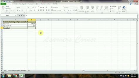 Excel Creating Simple Formulas YouTube