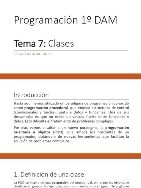 tema 7 clases pdf constructor programación orientada a objetos