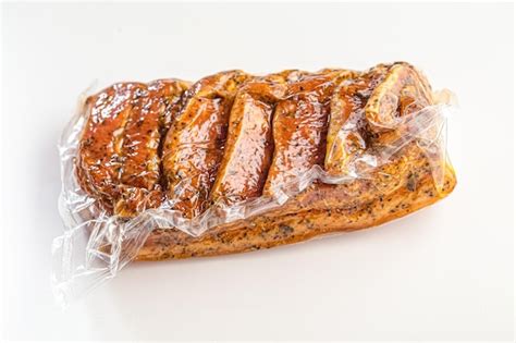 Premium Photo In The Package Film Grilled Smoked Lard Whole Bacon