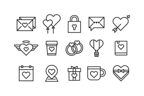 Love Monoline Icon Collection Graphic By Mightyfire · Creative Fabrica