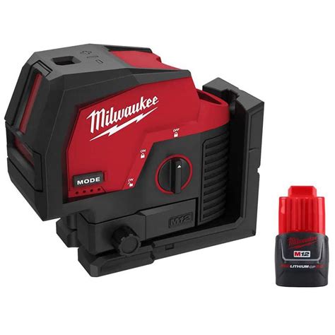 Milwaukee M12 12 Volt Lithium Ion Cordless Green 125 Ft Cross Line And