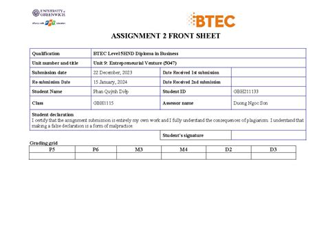5047 assignment 2 frontsheet 2022 2023 assignment 2 front sheet