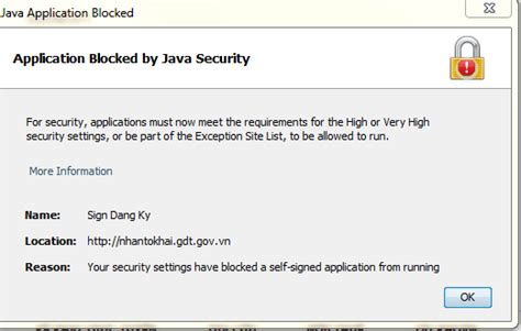 khắc phục lỗi application blocked by java security trần thanh tú