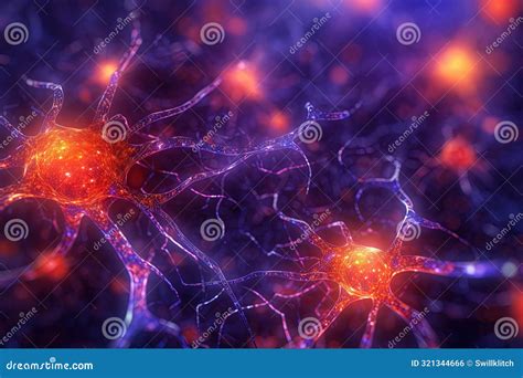 Science And Medicine Abstraction With Neurons Transmitting Synapse