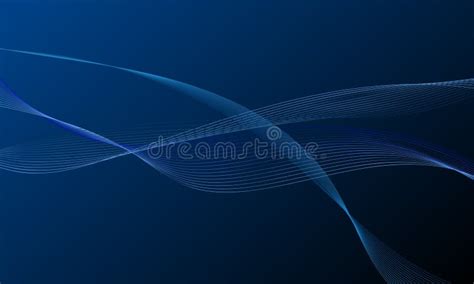 Blue Smooth Lines Wave Curves With Gradient Abstract Background Stock Vector Illustration Of