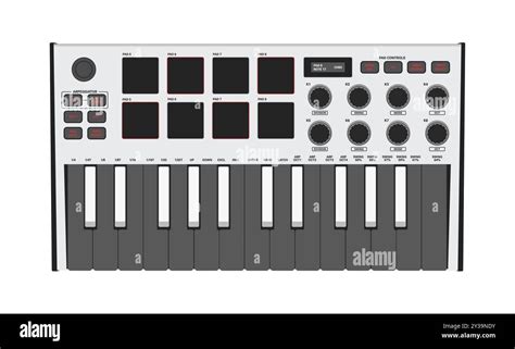 Midi Controller Portable Synthesizer Two Octaves Keyboard Drum Pads