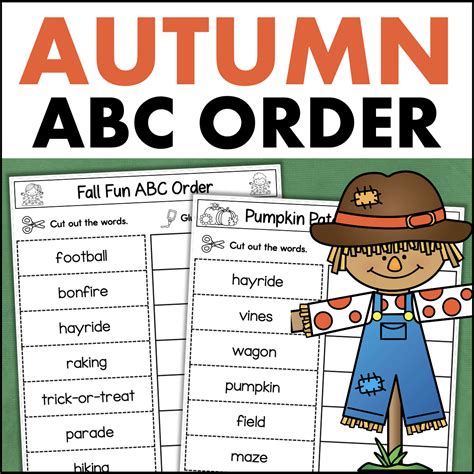 Autumn Fall ABC Order Worksheets Cut Paste Activities Fall Alphabetizing Made By Teachers