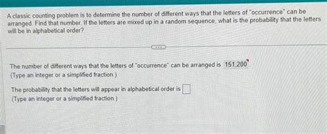 Solved A Classic Counting Problem Is To Determine The Number