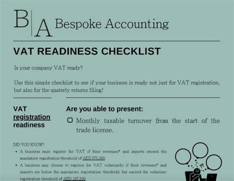 vat readiness checklist bespoke accounting