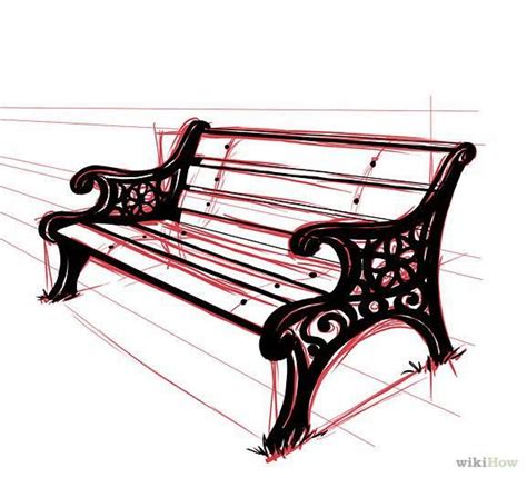 How To Draw A Park Bench Bench Drawing Perspective Art Perspective
