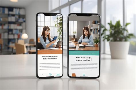 Premium Photo A Set Of Mockups For Educational Purposes Featuring Smartphones In Various