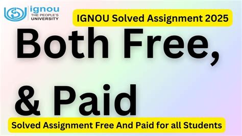 Ignou Solved Assignment 2025 A Comprehensive Guide