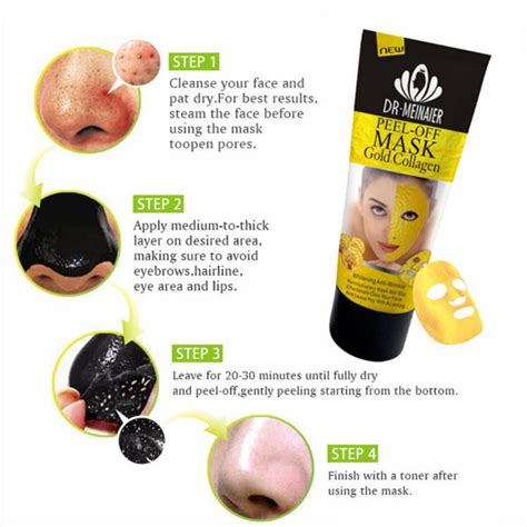 Купить Маска-пилинг для лица против черных точек с коллагеном 60г | Joom