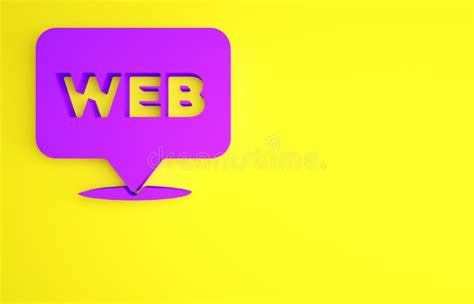Purple Web And Graphic Design Icon Isolated On Yellow Background Creative And Development