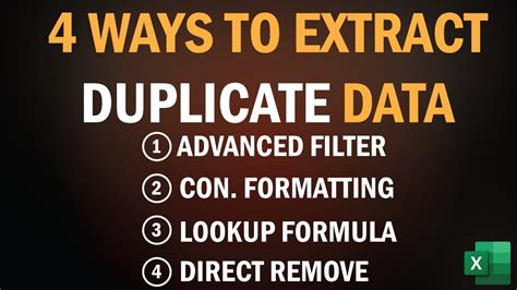 Four Ways To Removeextract Duplicate Data In Excel Excel