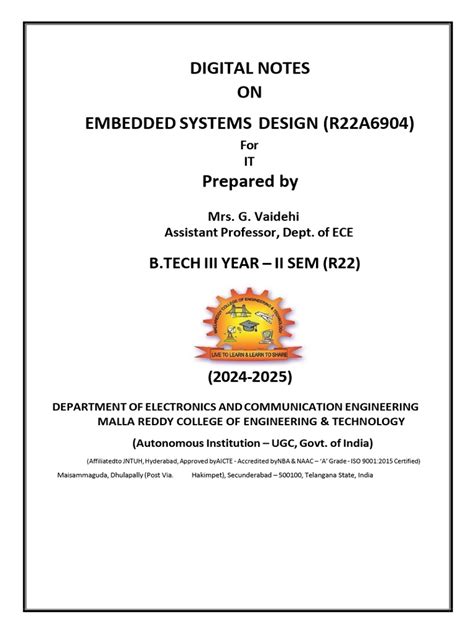 Itr223 2embedded Systems Design Digital Notes Pdf