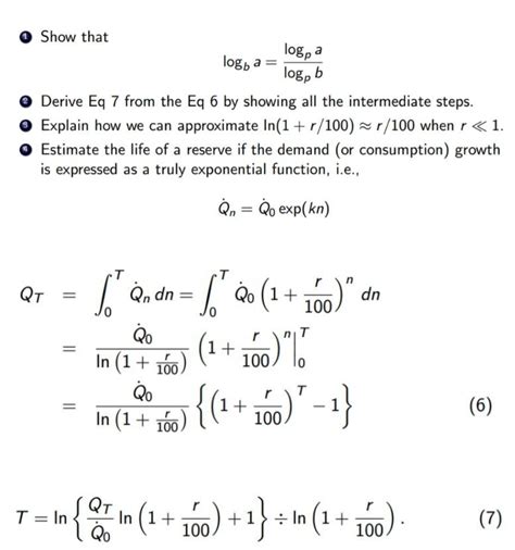 solved 1 show that logba logpblogpa derive eq7 from the eq