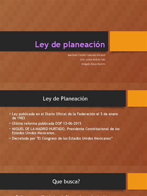 Ley De Planeación Planificación Democracia