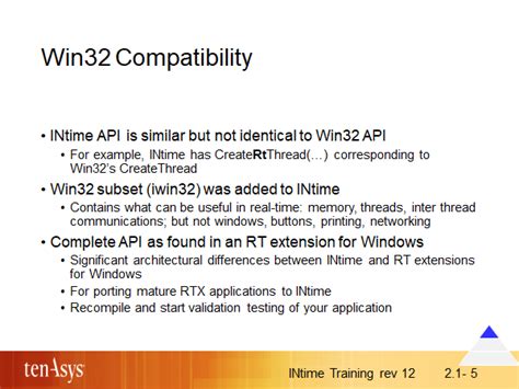 Win32 Compatibility