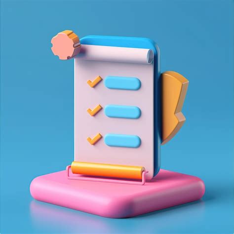 Premium Photo Illustration Of Survey Paper In The Style Of 3d Icon