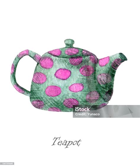 다양한 모양과 색상의 수채화 도자기와 세라믹 주전자의 수채화 이미지 0명에 대한 스톡 벡터 아트 및 기타 이미지 0명 개체 그룹 꽃 식물 Istock
