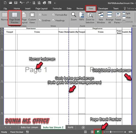 √ Mengatur Kertas Page Setup Di Excel Agar Rapi Saat Di Cetak Dunia Office