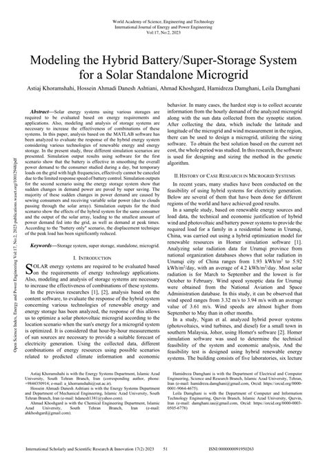 Pdf Modeling The Hybrid Batterysuper Storage System For A Solar