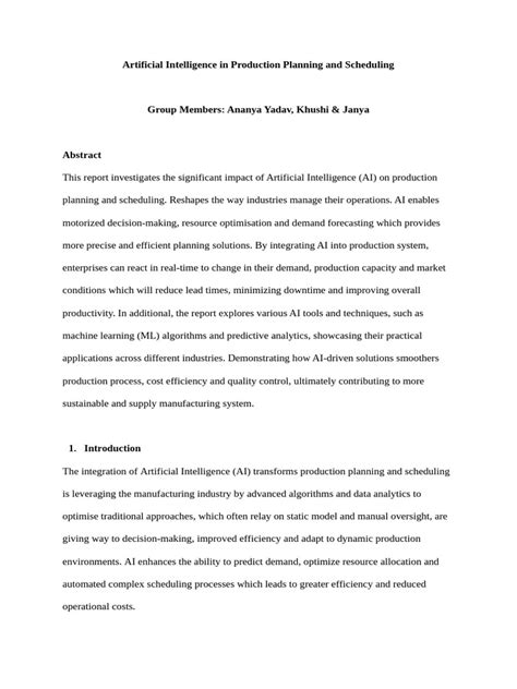 Artificial Intelligence In Production Planning And Scheduling Pdf Artificial Intelligence