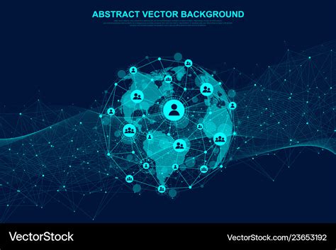 Global Structure Networking And Data Connection Vector Image