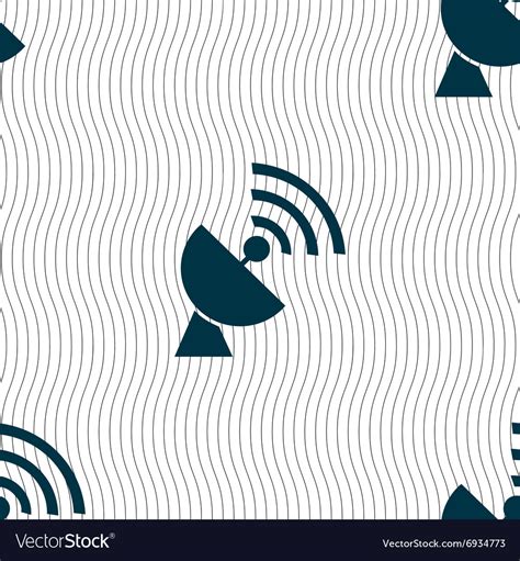 Satellite Antenna Icon Sign Seamless Pattern Vector Image