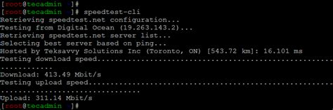 test your internet speed from the linux terminal tecadmin