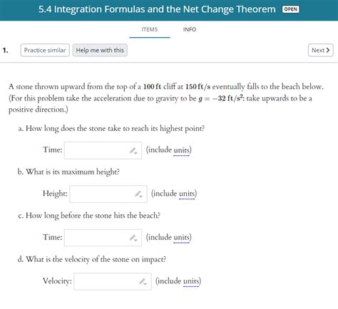 Solved Integration Formulas And The Net Change Theorem Chegg
