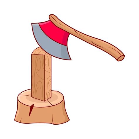 Ax With Tree Trunk Illustration 37132219 Vector Art At Vecteezy