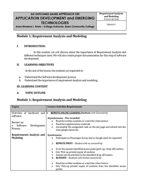 Module 1 Requirement Analysis And Modeling Pdf