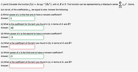 solved consider the function f x ax tan 1 bx 4 with