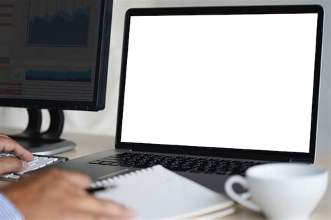 Premium Photo Mock Up Using Laptop With Blank Screen Computer Modern