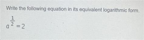 Solved Write The Following Equation In Its Equivalent Chegg