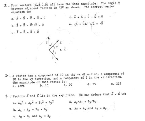 Solved 2 Four Vectors A B C B All Have The Same Chegg Com