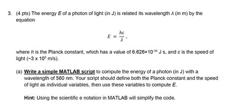 Solved Pts In MATLAB Variables And Scripts Are Named Chegg