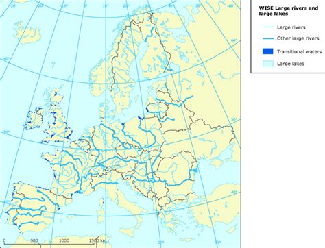 Europe Map Labeled Rivers