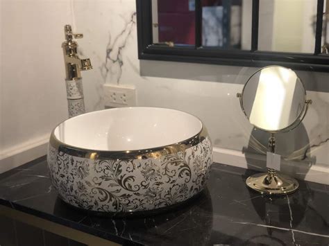 Tsc 652 อ่างเซรามิคกลม สายทอง ร้านต้นข้าวโคมไฟ Toncawlamp