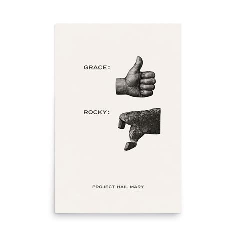 Project Hail Mary Poster Grace Thumbs Up Rocky Thumbs Down Sci Fi Art