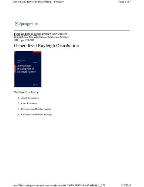 Pdf Generalized Rayleigh Distribution