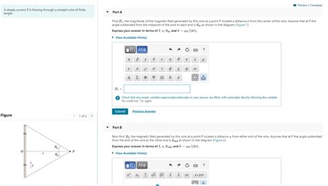Solved Review Constants A Steady Current I Is Flowing