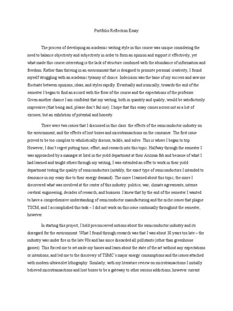 Portfolio Reflection Essay Final Pdf Portfolio Reflection Essay Final Pdf