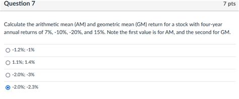 Solved Calculate The Arithmetic Mean AM And Geometric Mean Chegg