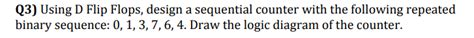 Solved Q3 Using D Flip Flops Design A Sequential Counter