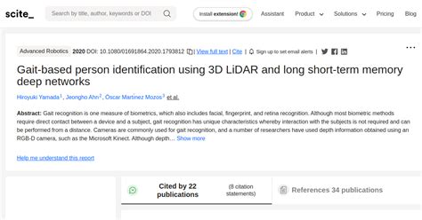 gait based person identification using 3d lidar and long short term