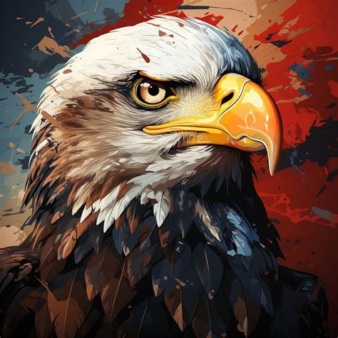 Águila Calva Ptoho Con Bandera De Estados Unidos Foto Premium